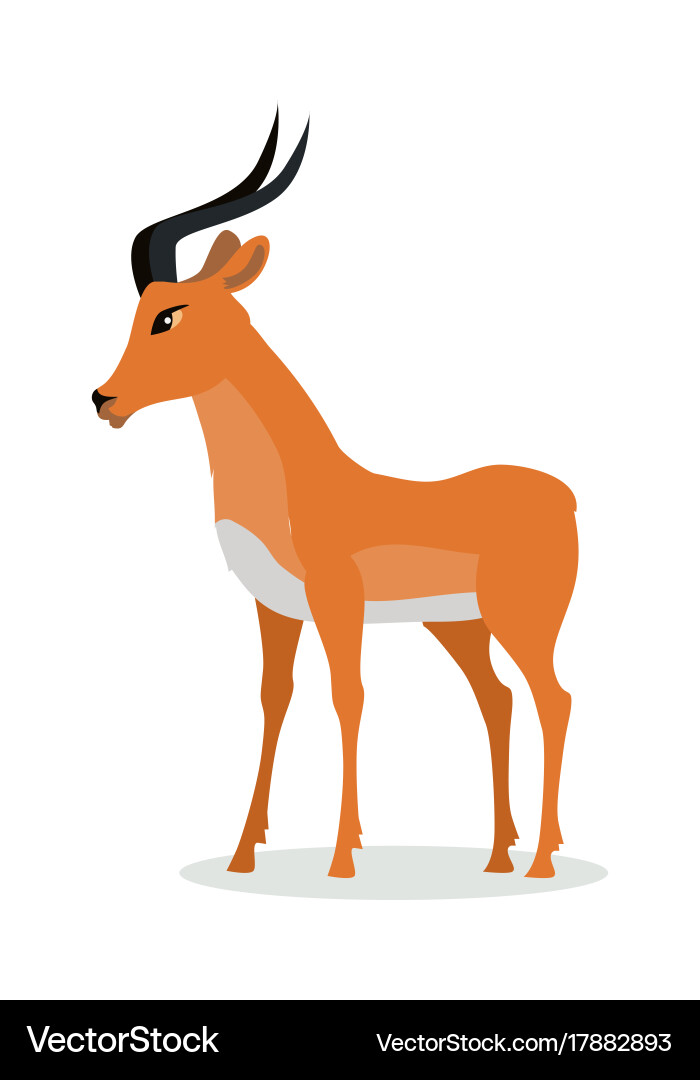Antelope impala cartoon icon in flat design Vector Image
