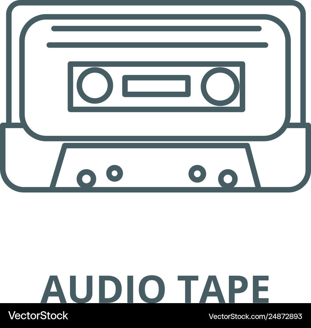 Audio tape line icon outline Royalty Free Vector Image