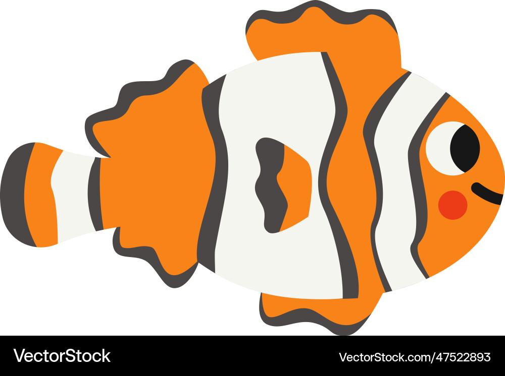 Cartoon clownfish isolated on white background Vector Image
