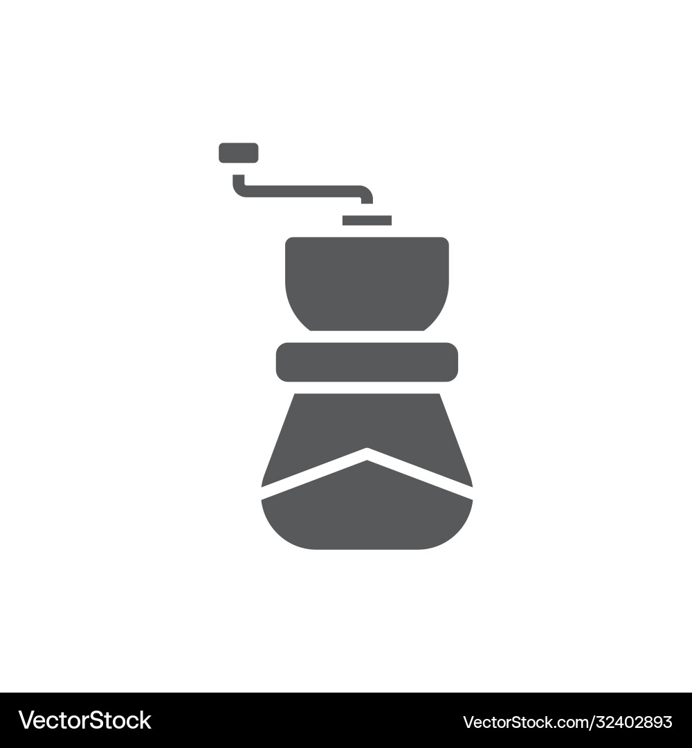 Coffee grinder icon symbol isolated on white Vector Image