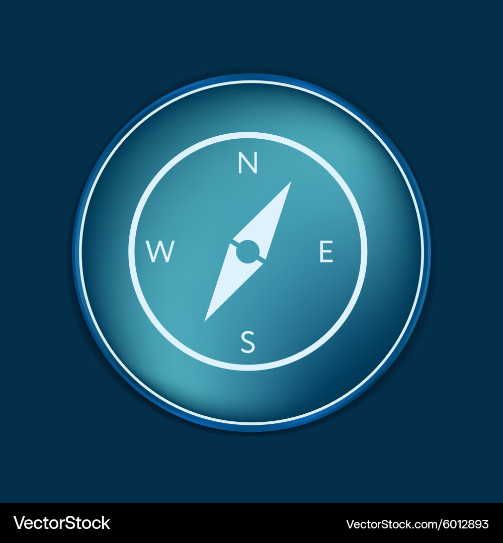 Compass icon orienteering traveling or camping Vector Image