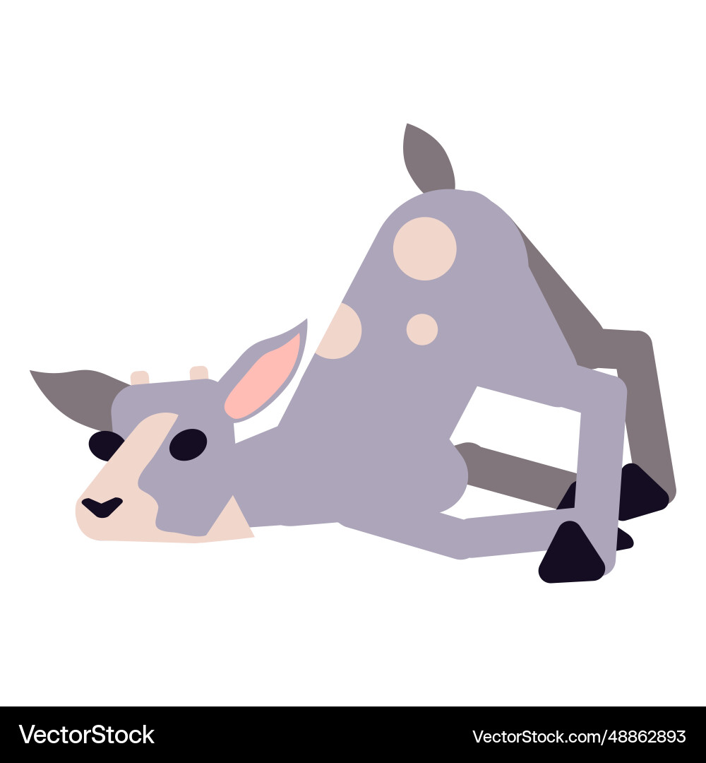 Goat tail horn hoof rounded flat Royalty Free Vector Image