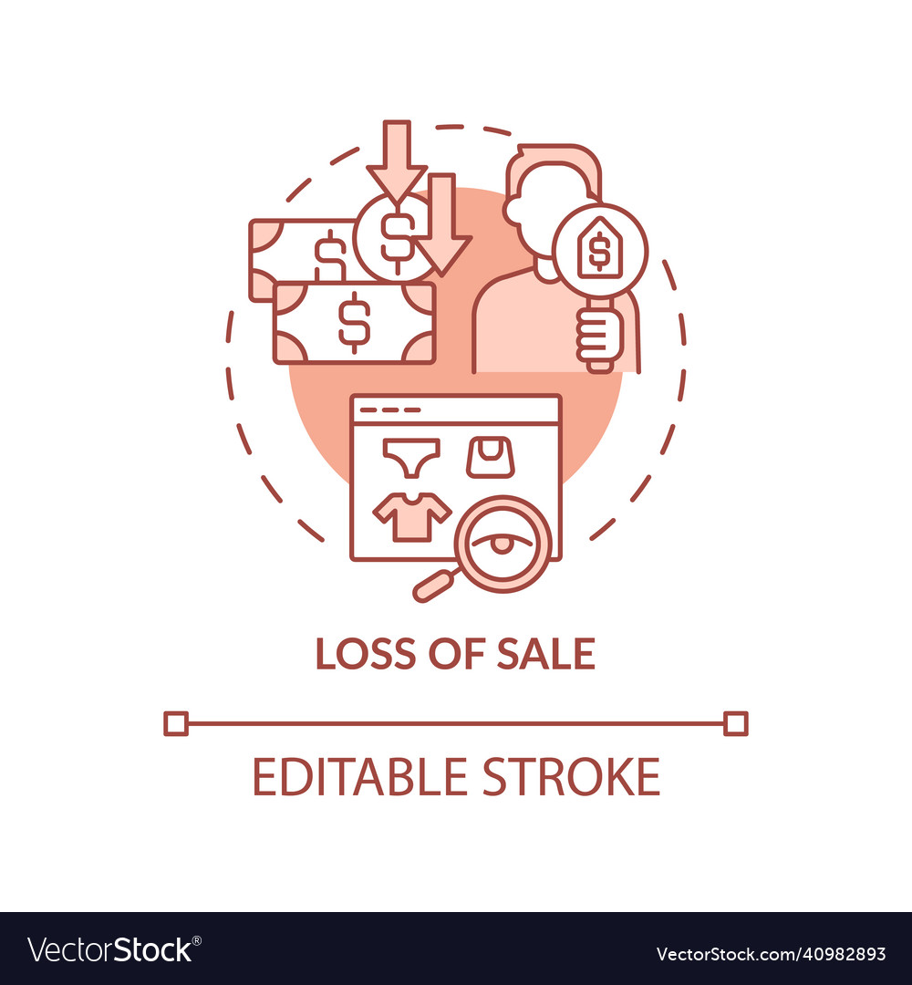 Loss of sale terracotta concept icon Royalty Free Vector Loss of sale terracotta concept icon Royalty Free Vector