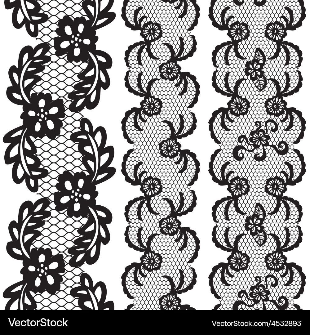 Set of beautiful lace trims Royalty Free Vector Image