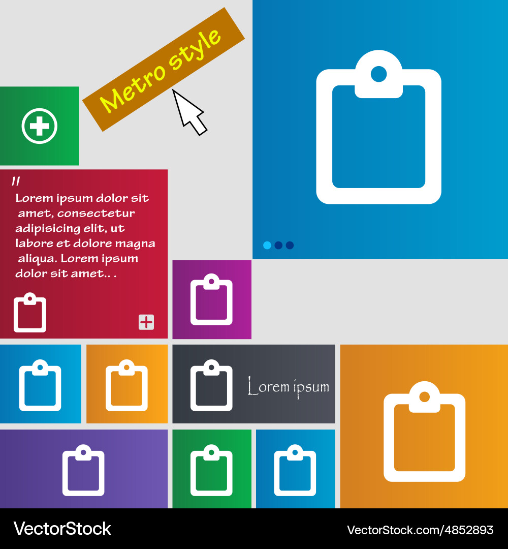 Text file icon sign metro style buttons modern Vector Image