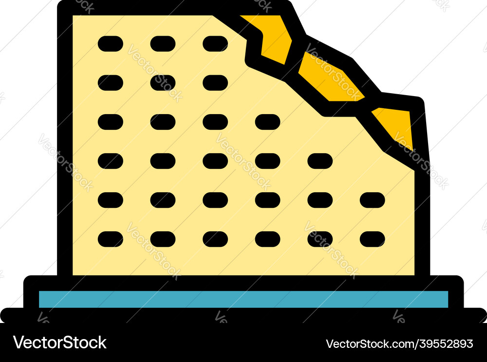 War destruction building icon color outline Vector Image