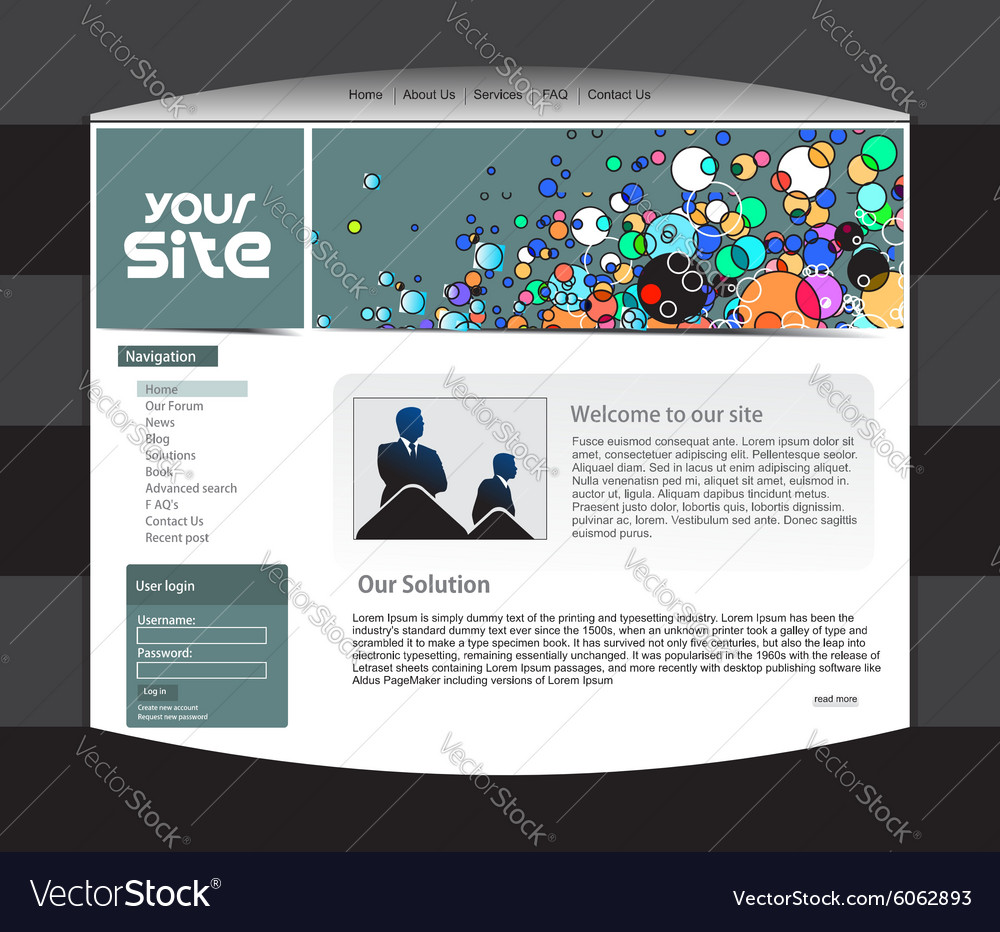 Web site design Royalty Free Vector Image - VectorStock
