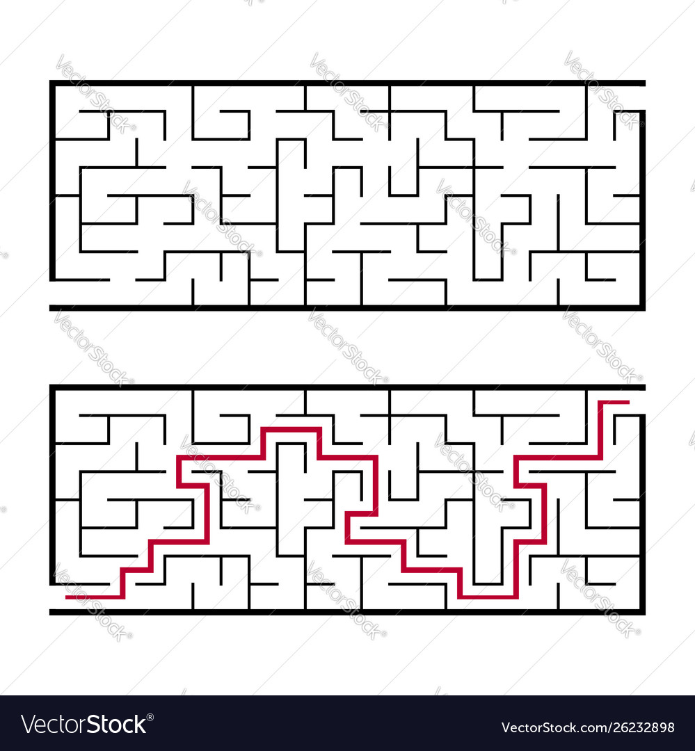 Black rectangular labyrinth with an input Vector Image