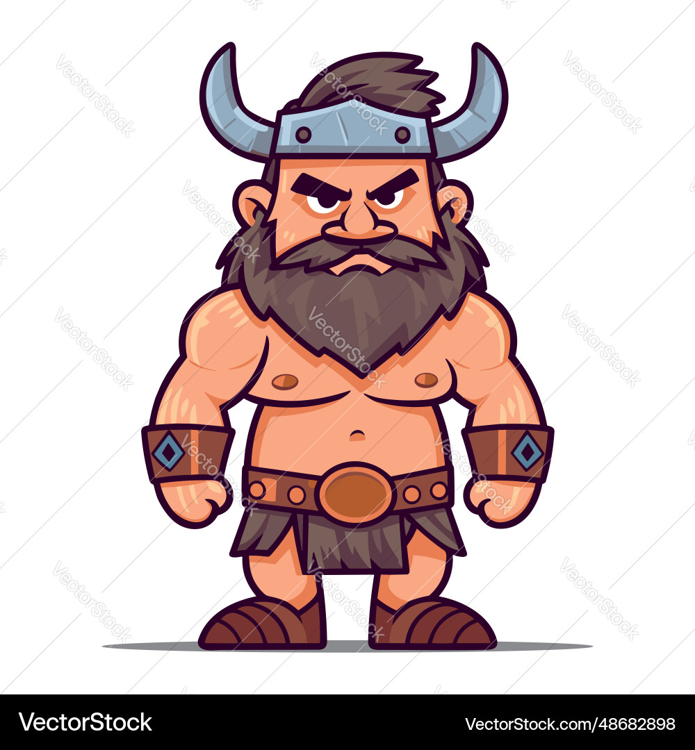 Cartoon barbarian or viking Royalty Free Vector Image