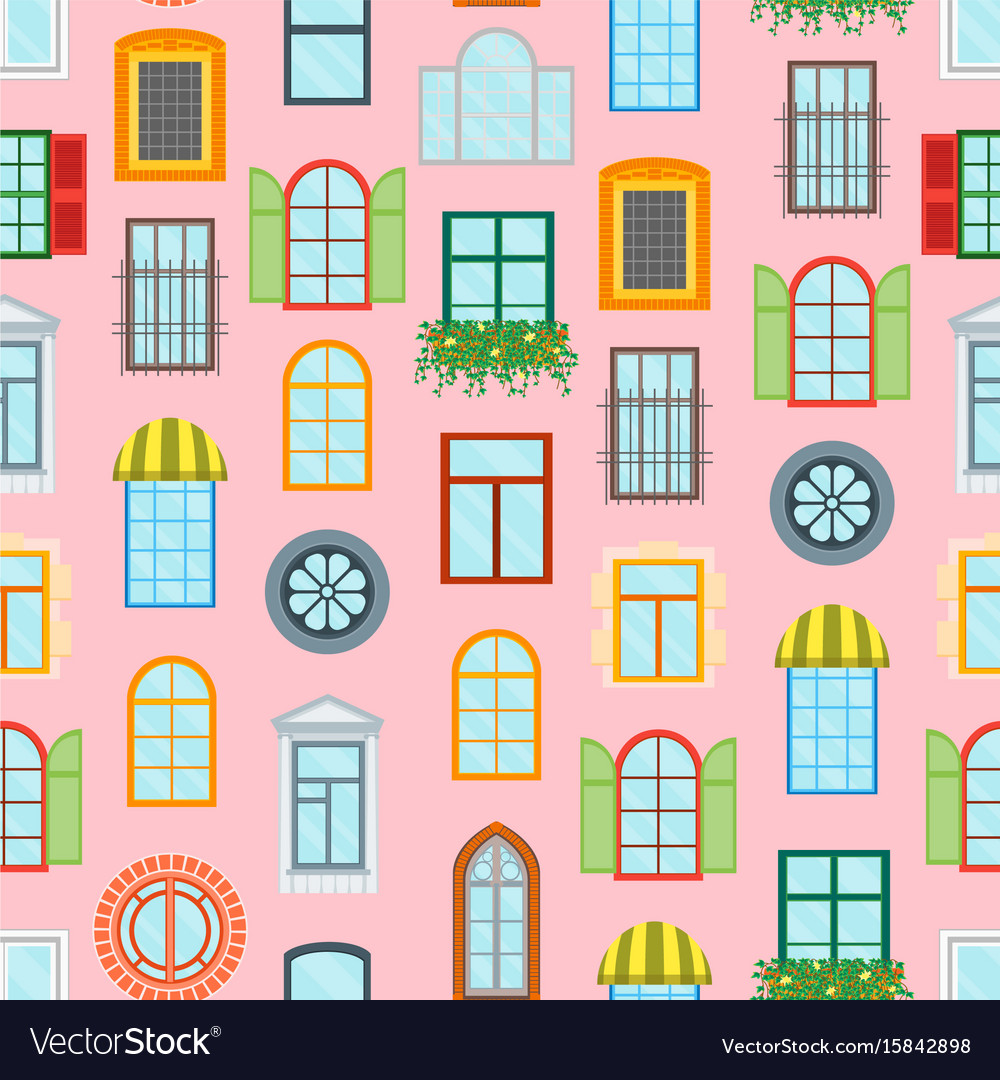 Cartoon windows background pattern Royalty Free Vector Image