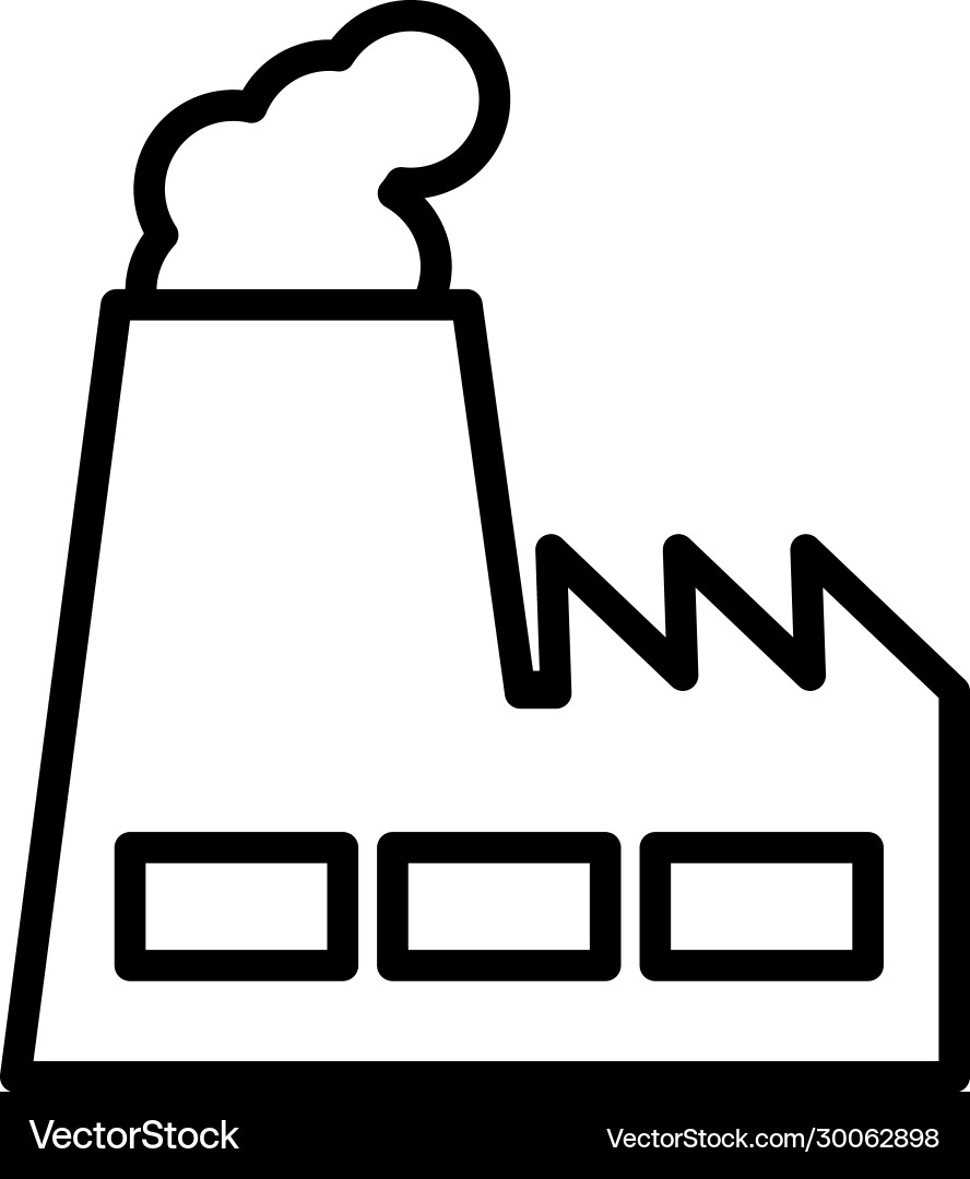 Factory smoke line style icon Royalty Free Vector Image