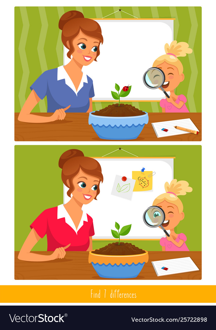 Find 7 differences Royalty Free Vector Image - VectorStock