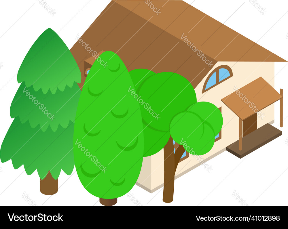 Modern house icon isometric one storey new Vector Image