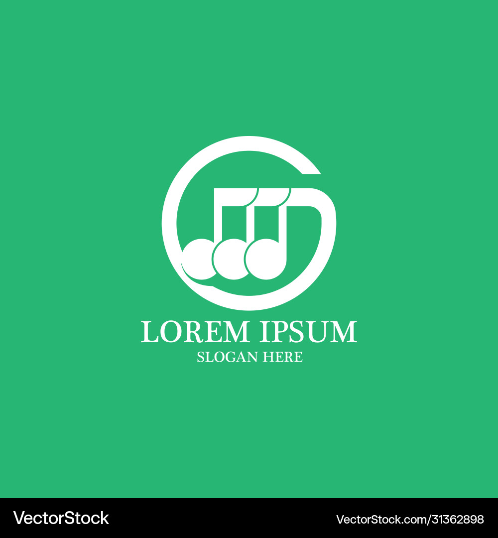 Music tones logo and symbol image Royalty Free Vector Image