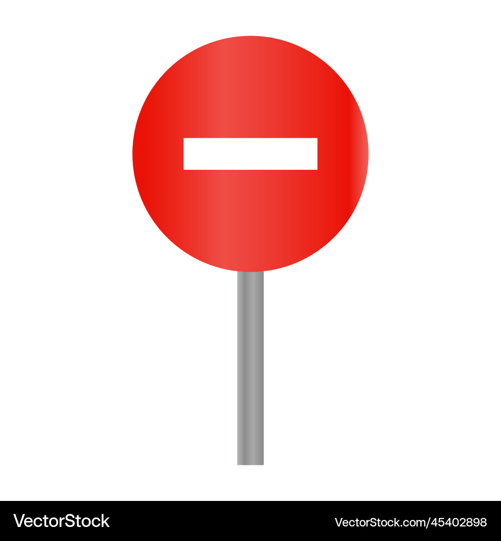 No vehicle entry sign and pole Royalty Free Vector Image