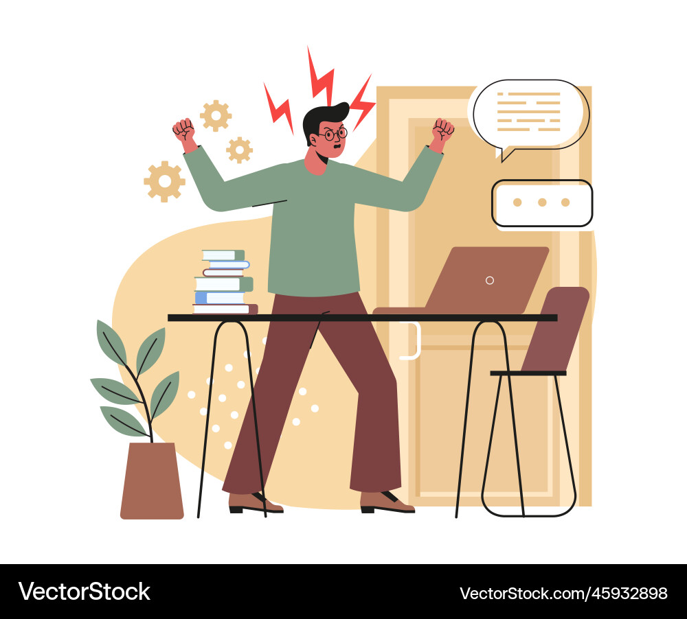 Rudeness in business team concept Royalty Free Vector Image
