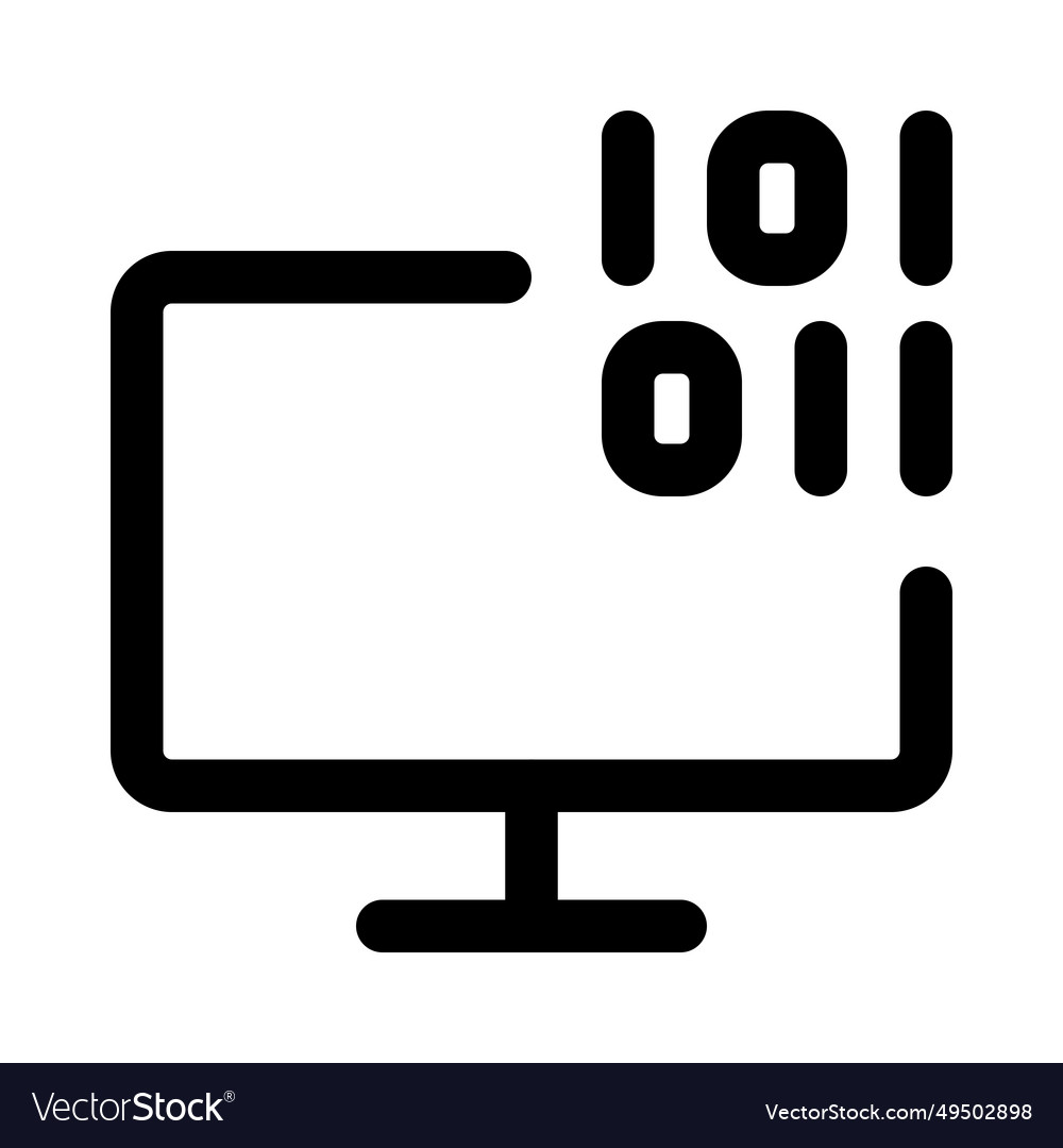 Showing data in binary format on monitor Vector Image