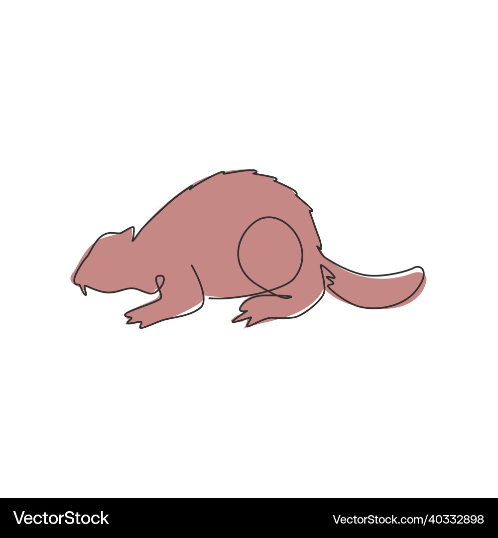 Single continuous line drawing of adorable river Vector Image