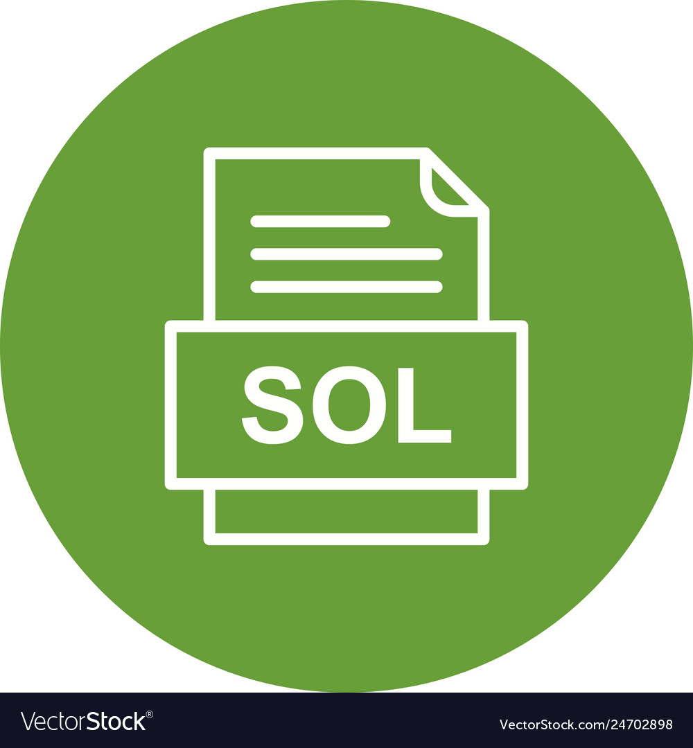 Sol file document icon Royalty Free Vector Image