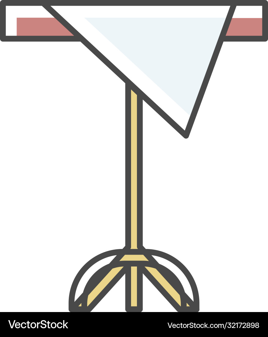 Table with cloth rgb color icon Royalty Free Vector Image