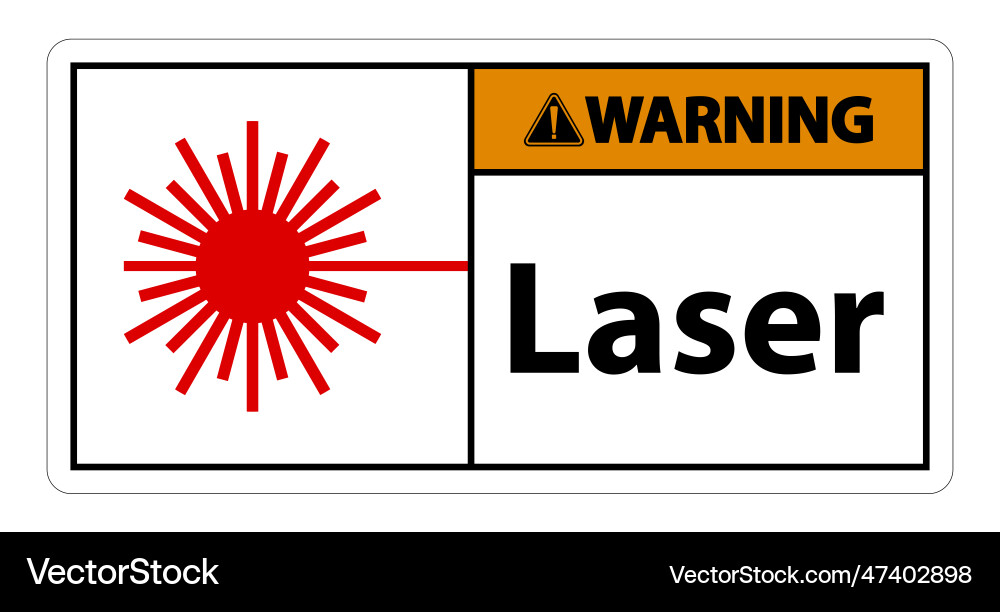 Warning laser symbol sign symbol sign isolate Vector Image