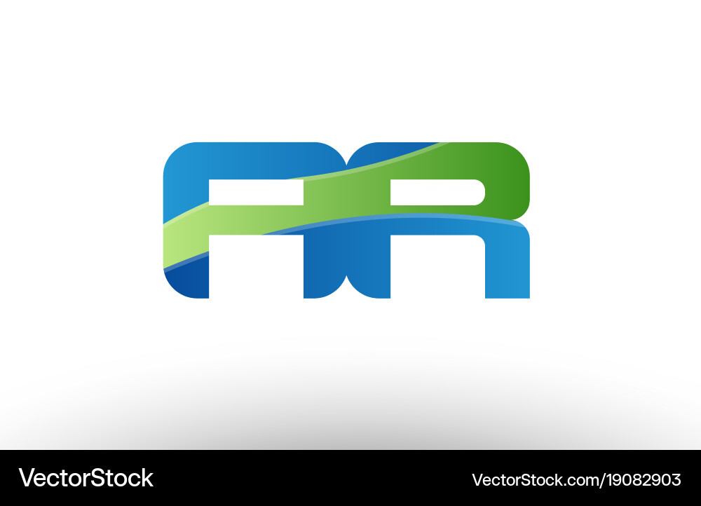 Blue green ar a r alphabet letter logo Royalty Free Vector
