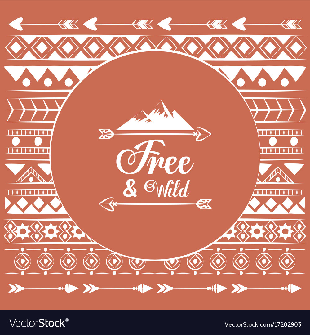 Decorative boho pattern background Royalty Free Vector Image