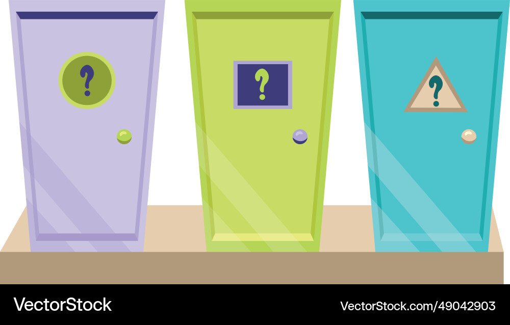 Door choice of three Royalty Free Vector Image