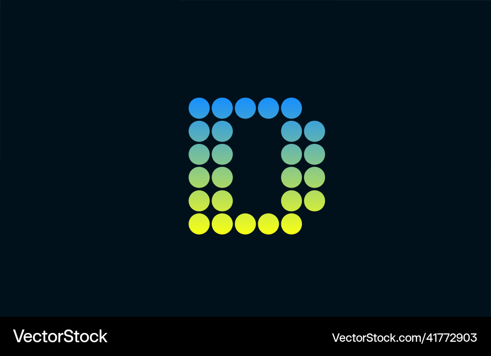 Dot d green yellow alphabet letter logo icon Vector Image