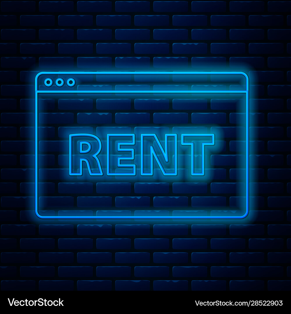 Glowing neon line hanging sign with text online Vector Image