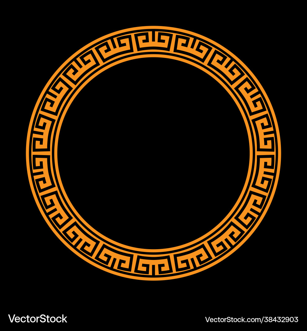 Gold decorative round frame in antique style Vector Image