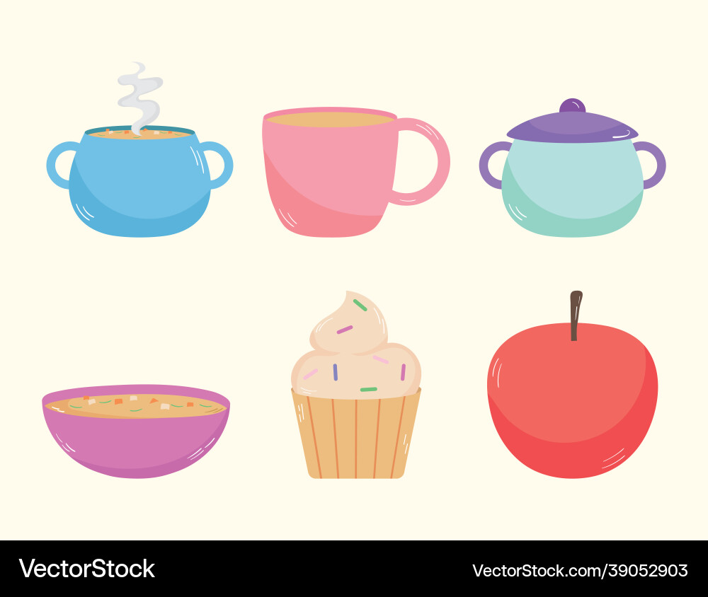 Home food icon collection Royalty Free Vector Image