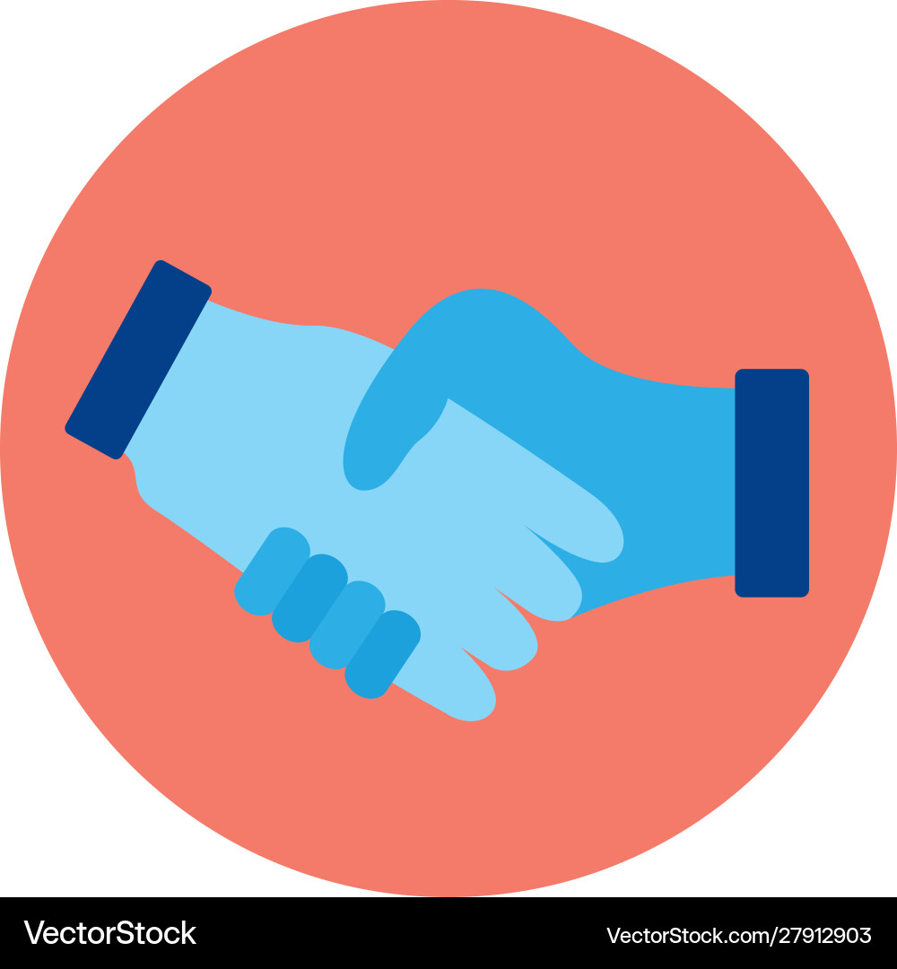 Isolated hand shake icon block design Royalty Free Vector