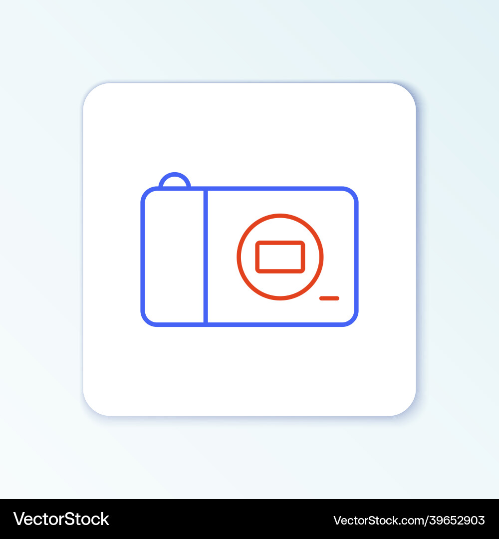 Line photo camera icon isolated on white Vector Image