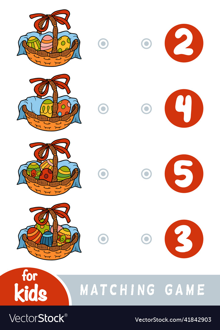 Matching game for children count how many easter Vector Image