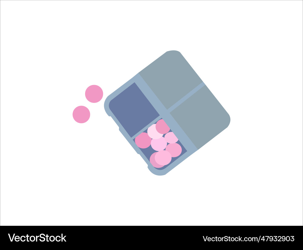 Pill box daily take a medicine Royalty Free Vector Image