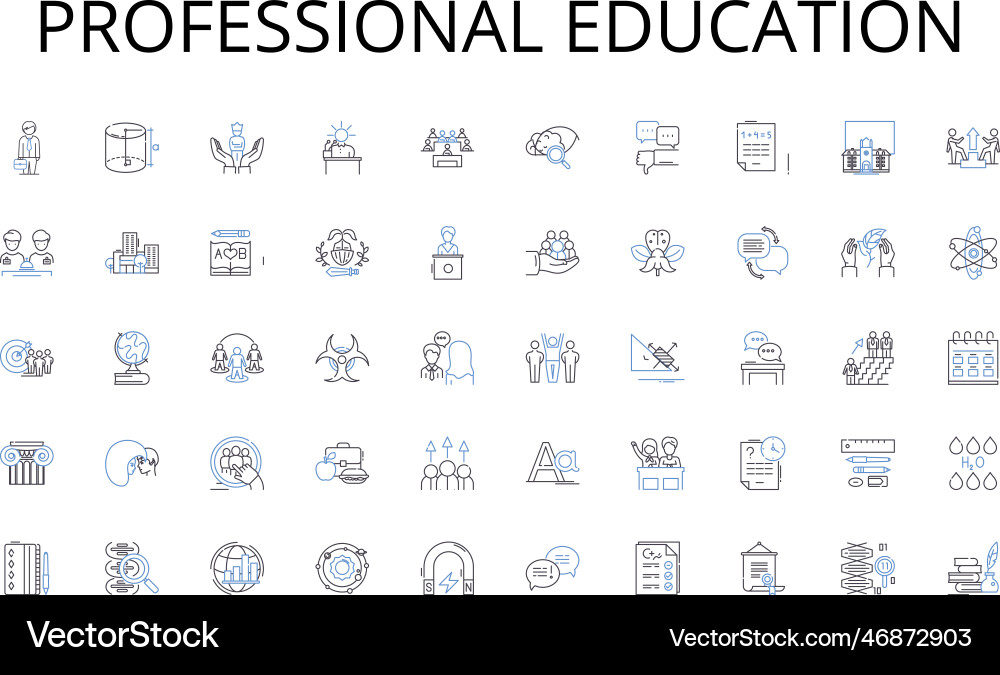 Professional education line icons collection Vector Image