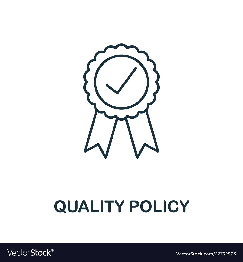 Quality policy icon outline style thin line Vector Image