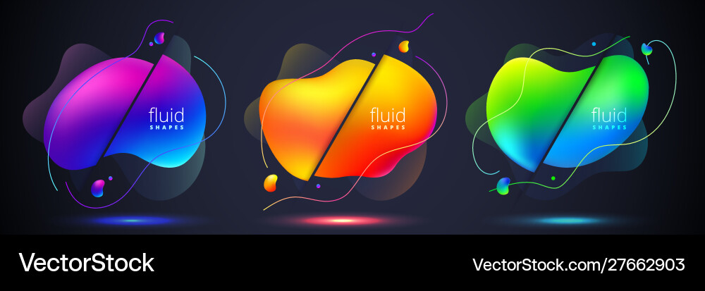 Set liquid color abstract geometric shapes Vector Image