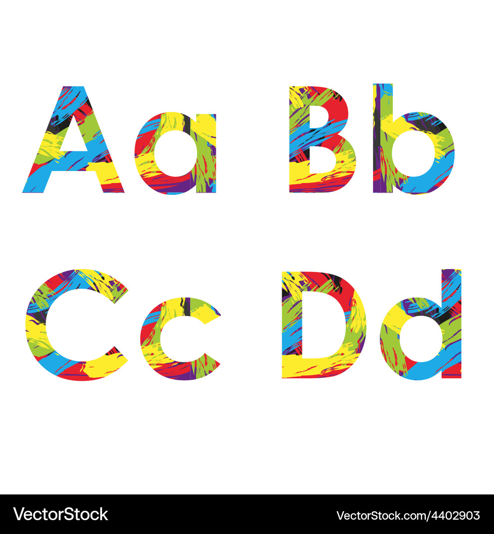 Set of colorful alphabets on abstract background Vector Image