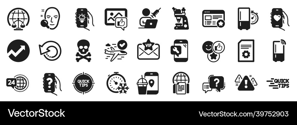 Set of technology icons such as help app file Vector Image