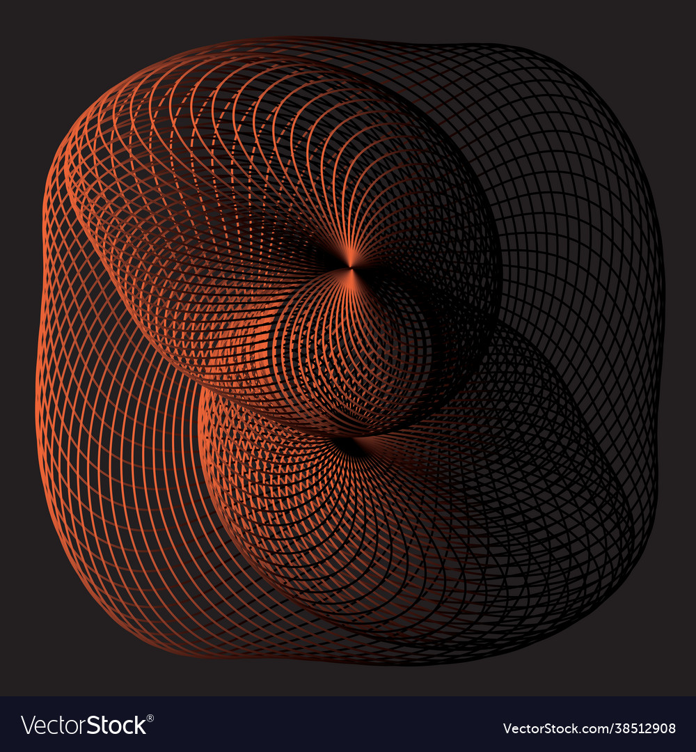 Abstract linear spiral design element openwork Vector Image