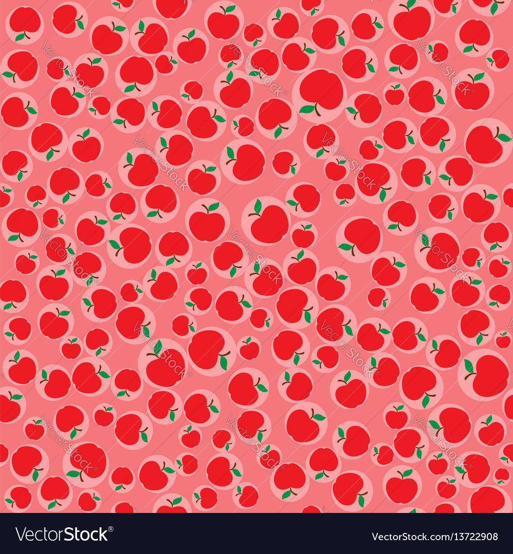 Apples red seamless pattern background Royalty Free Vector