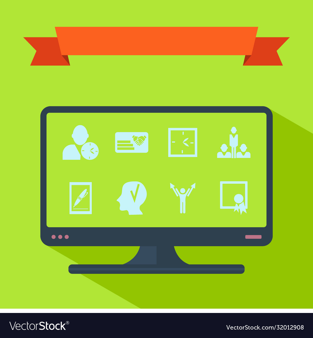 Assembly in flat style icons theme business Vector Image