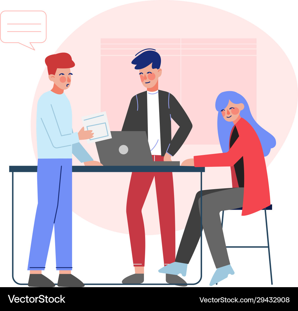 Business colleagues working together office Vector Image