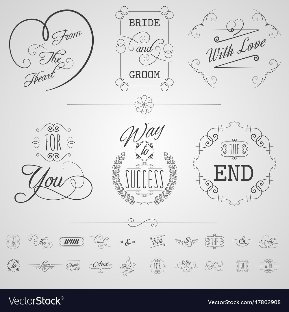 Calligraphy elements set elements set Royalty Free Vector