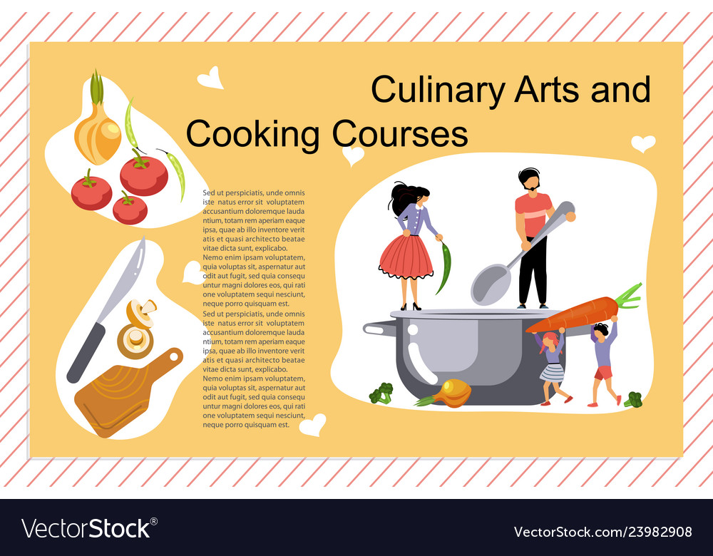 Culinary art and cooking courses poster Royalty Free Vector