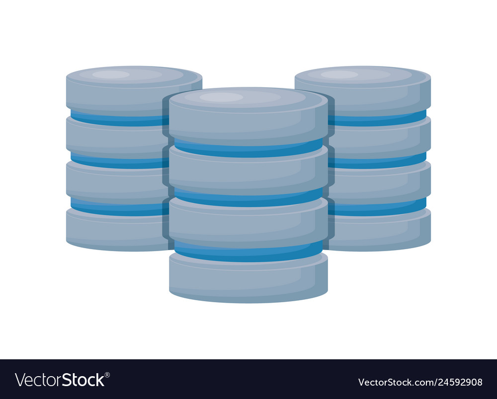 Data center disks icons Royalty Free Vector Image