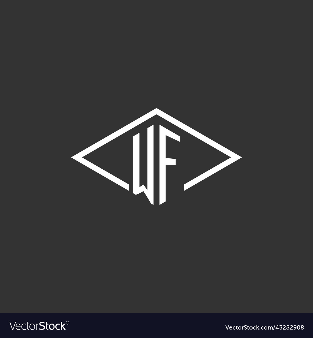 Initials wf logo monogram with simple diamond Vector Image