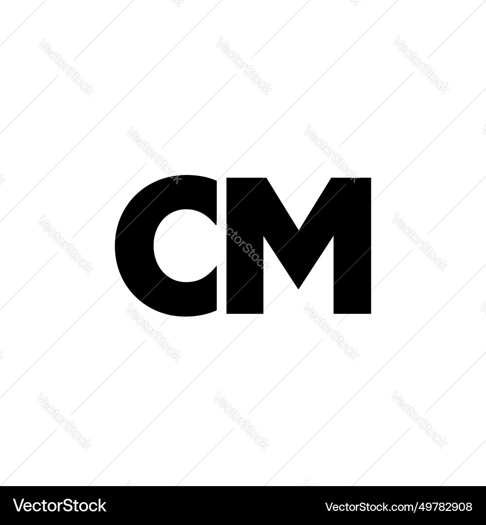 Letter c and m cm logo design template minimal Vector Image